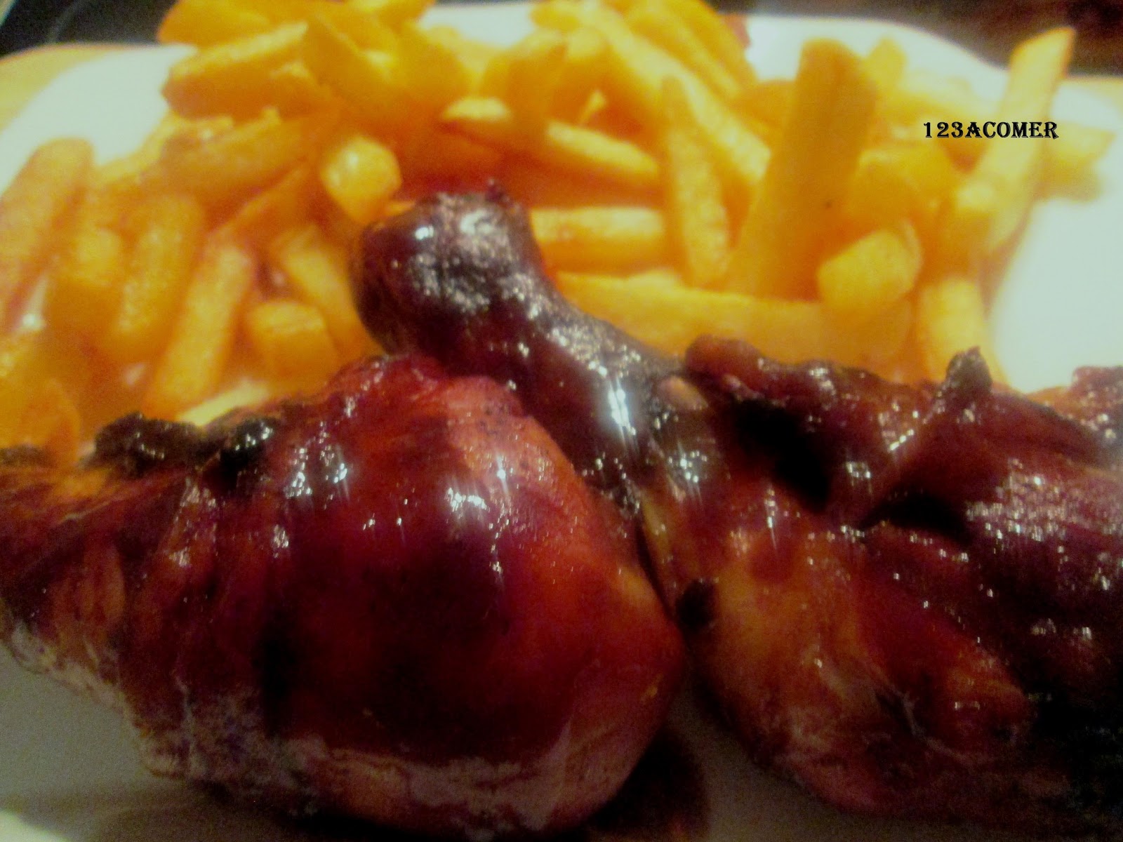 123 a comer: MUSLOS DE POLLO EN SALSA BARBACOA