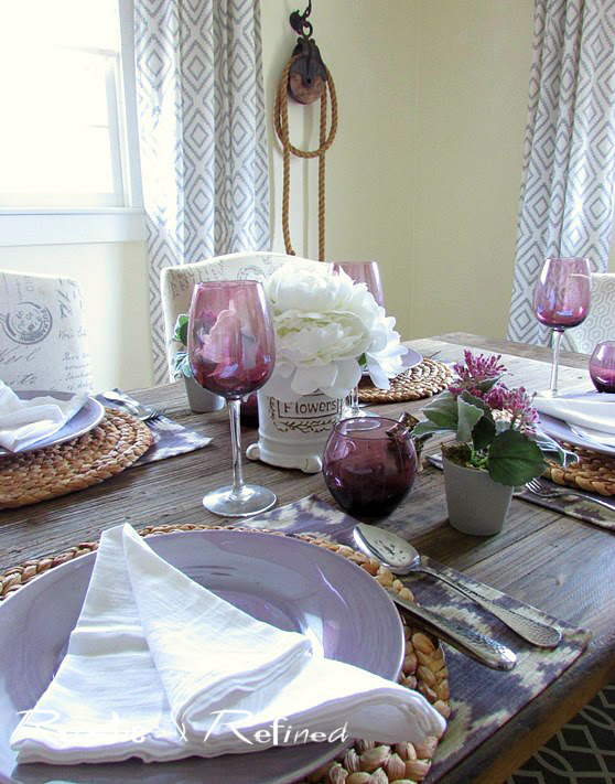 Purple & White Tablescape | Rustic & Refined