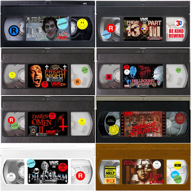 The Horrors of Halloween: HORROR VHS STICKERS by VINYL HELL STICKER CO.