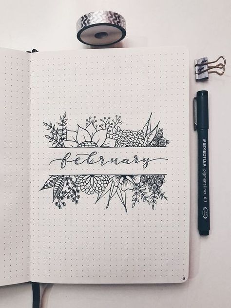 BULLET JOURNAL: 10 Ideias de Capas para FEVEREIRO - BLOG ALINE RIBEIRO