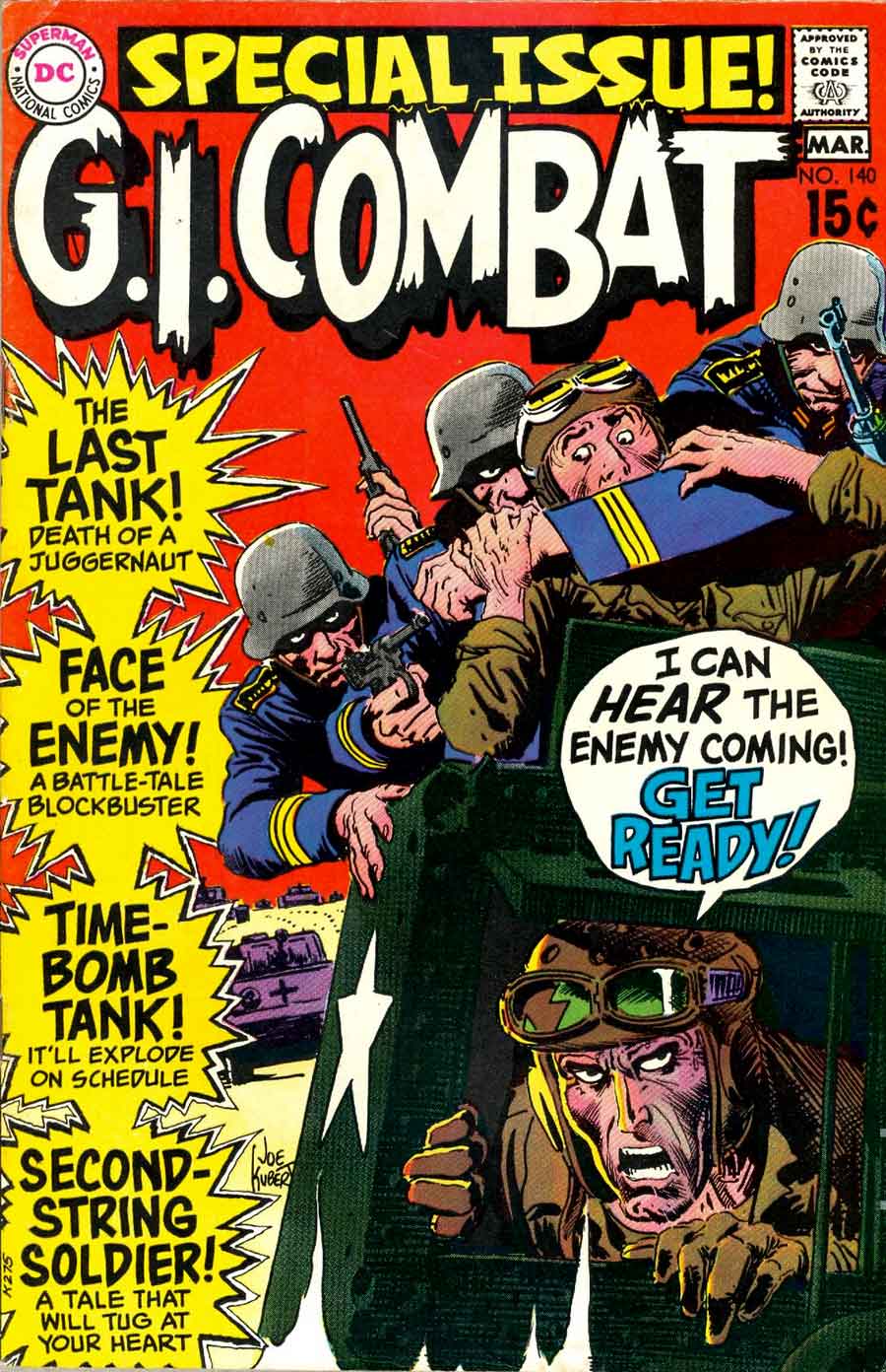 G.I. Combat #140 - Joe Kubert art, cover & reprint - Pencil Ink