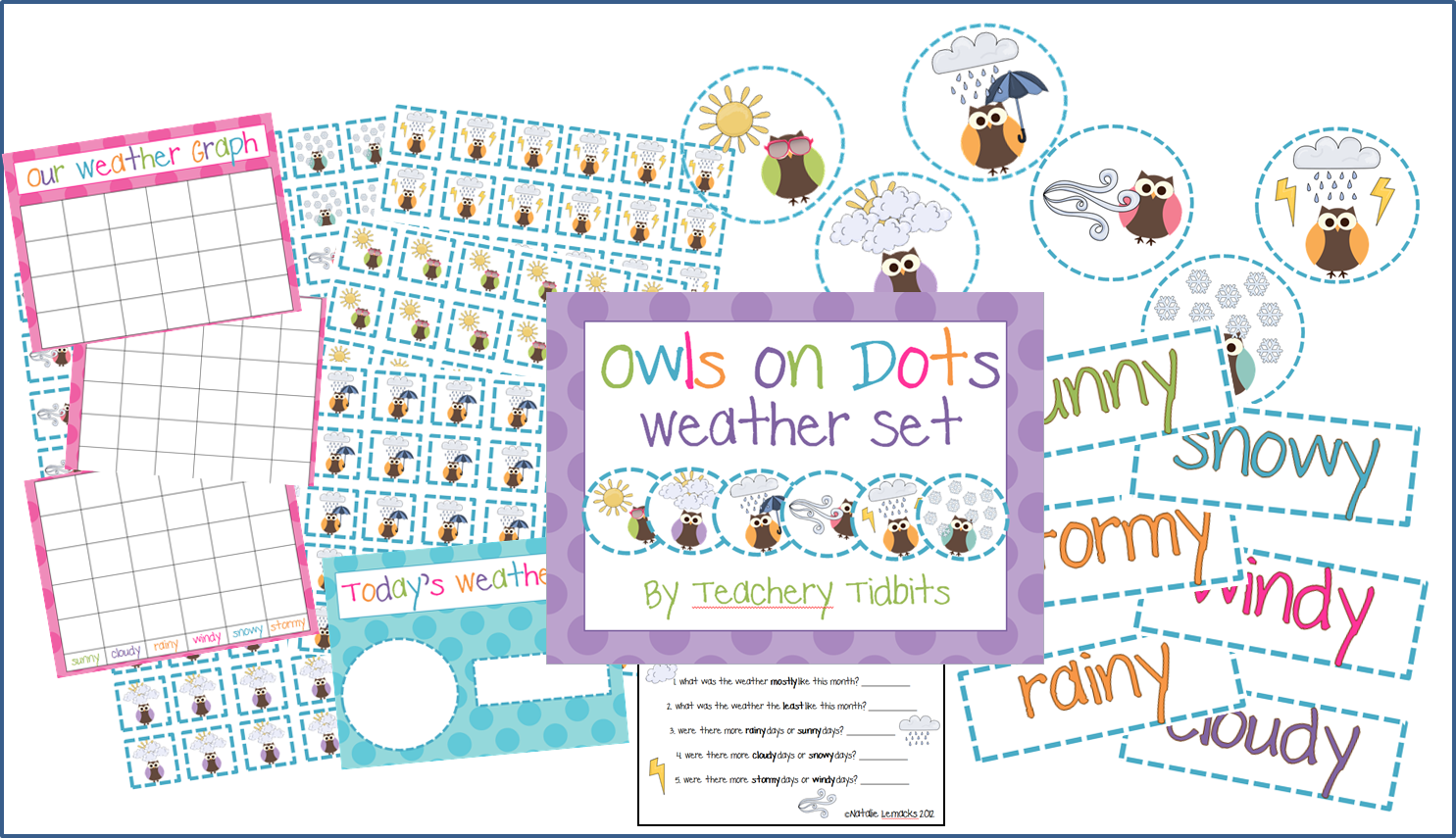 Teachery Tidbits: Weather Owls and Updated CAFE Freebie!