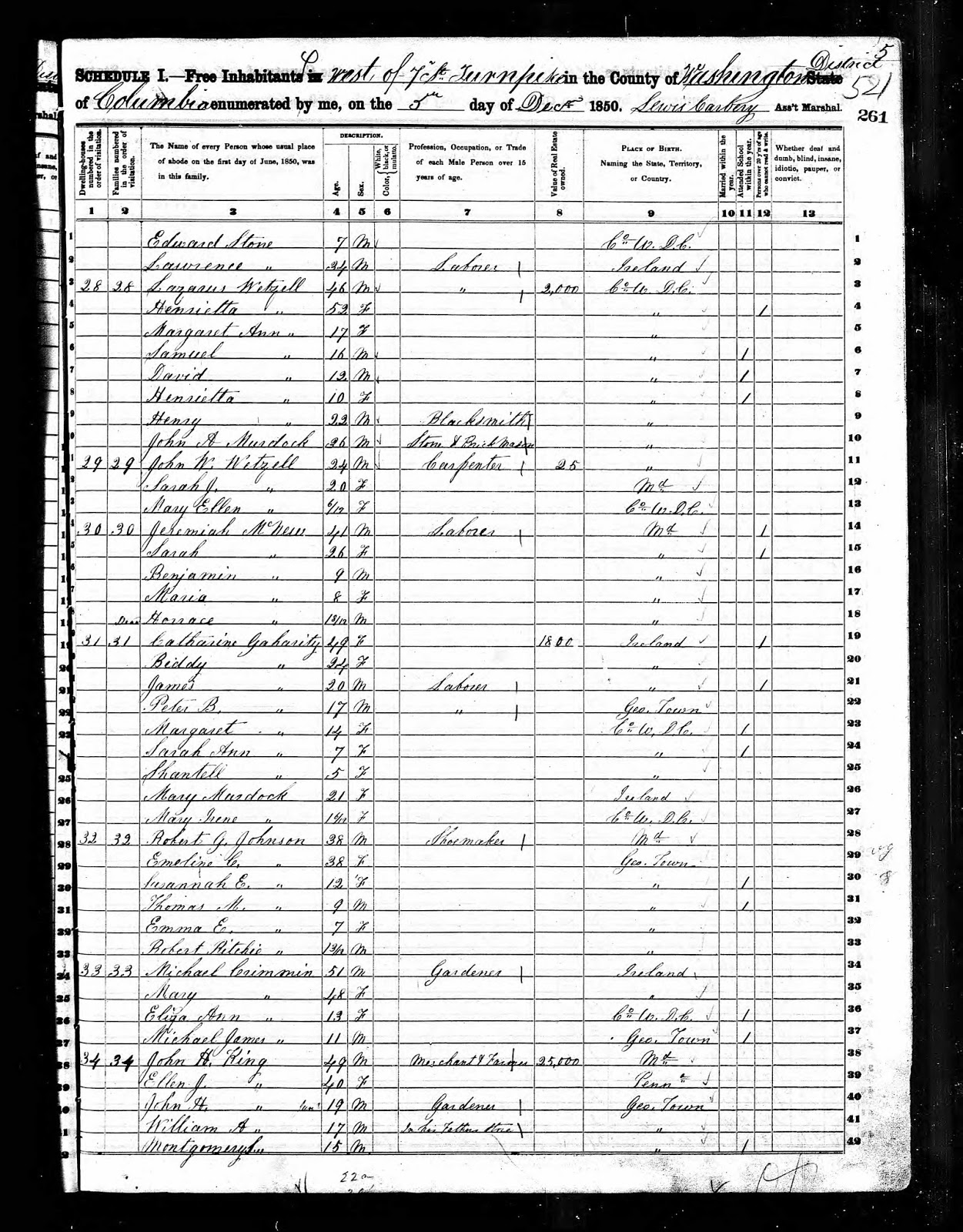 Genea-Musings: Treasure Chest Tuesday - 1850 U.S. Census Record for ...