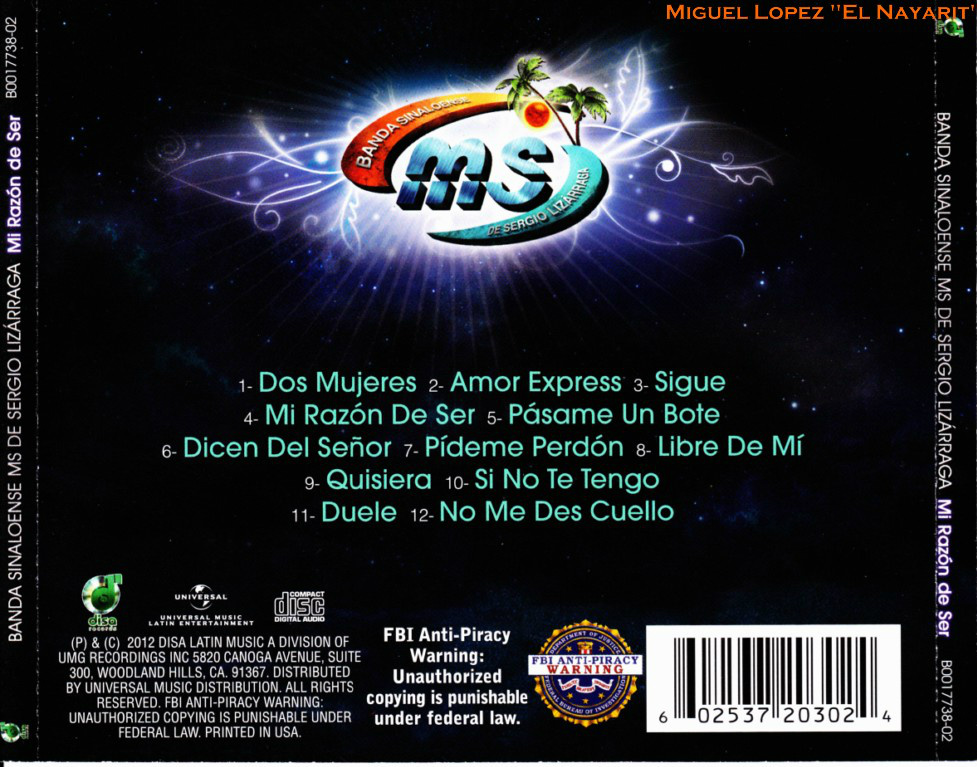 Banda MS - Mi Razón De Ser (CD 2012) ~ HerSon Music