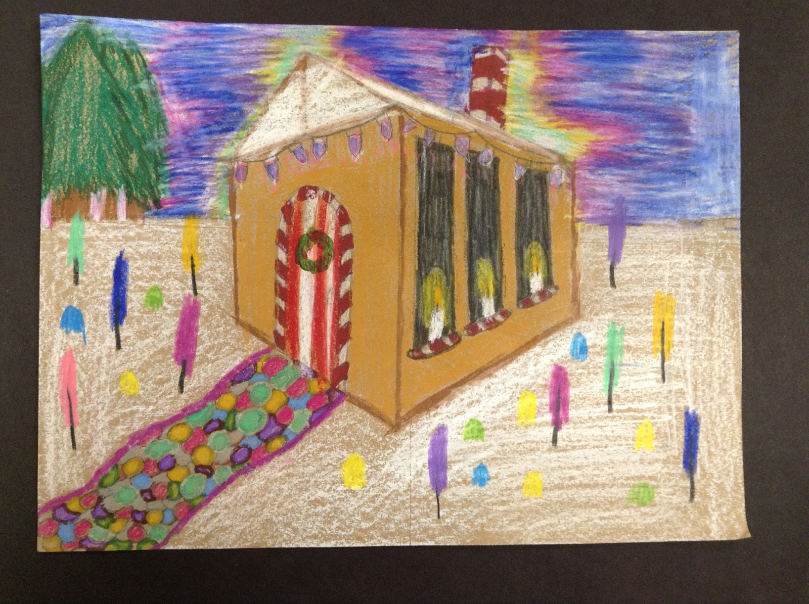 Drip, Drip, Splatter Splash: 2 Point Perspective Gingerbread Houses