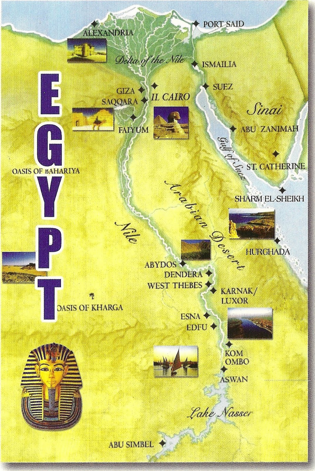 NA POCZTÓWKACH: 2.Z KOLEKCJI: EGIPT-MAPA