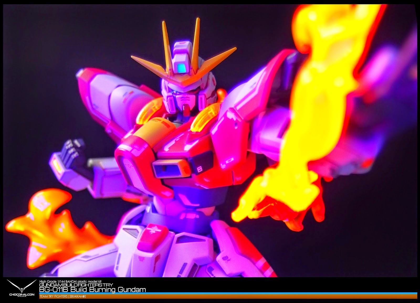 Painted Build: HGBF 1/144 Build Burning Gundam With Florescent Gloss Coat