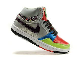 Nike Rainbow Court Force High Top Multi Colored Shoes For Women ...
