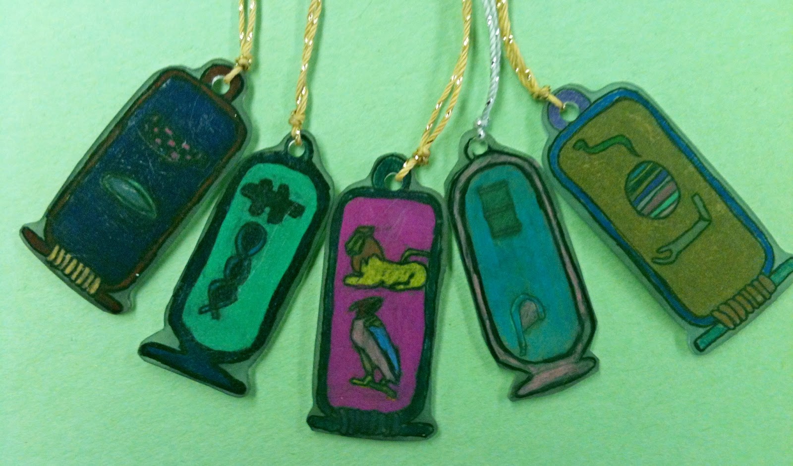 Adventures in Middle School Art Class: Egyptian Cartouche and Shrinky Dinks