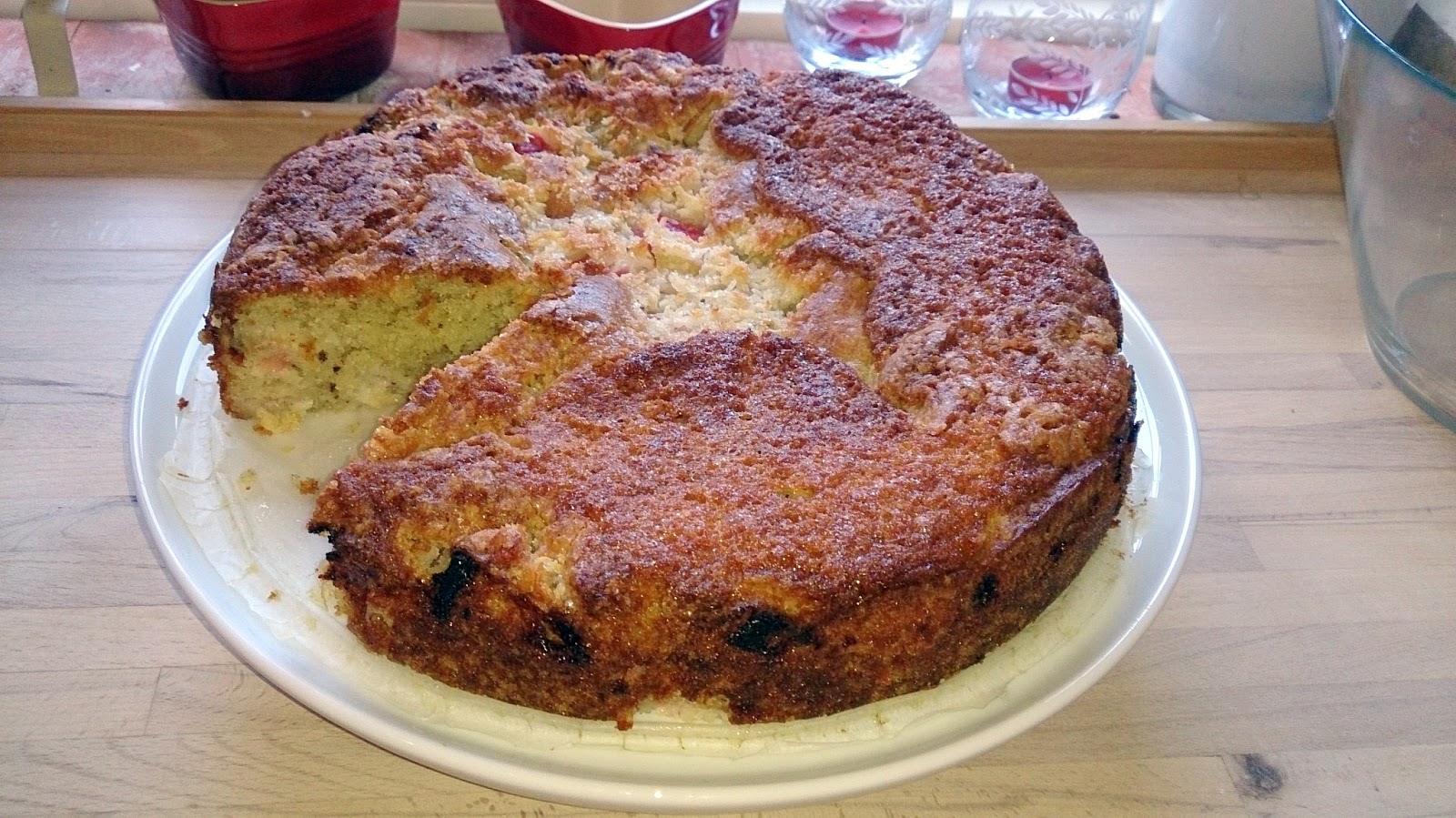 Saras madunivers: Kage med Rabarber og kokos.