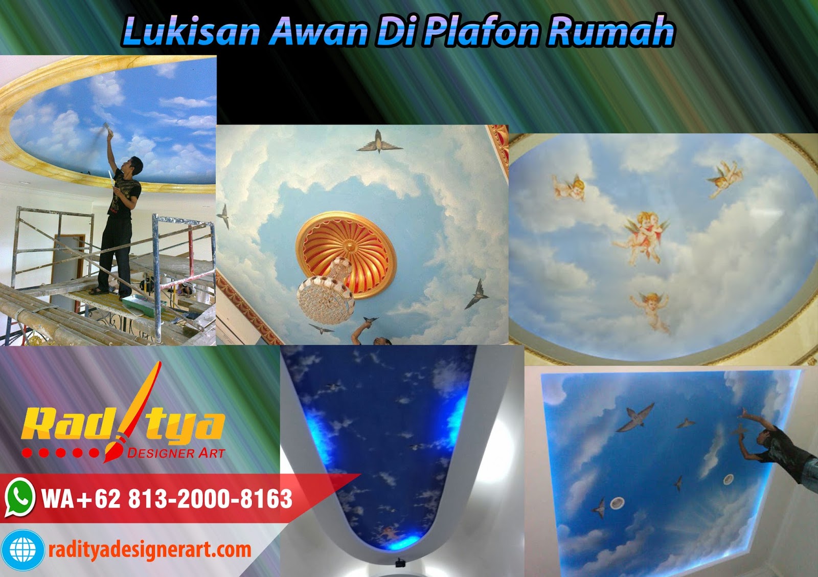 Pusing Cari Jasa Lukis Plafon?, Lukisan Awan Di Plafon Rumah, WA +62 ...
