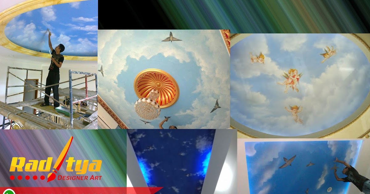 Pusing Cari Jasa Lukis Plafon?, Lukisan Awan Di Plafon Rumah, WA +62 ...