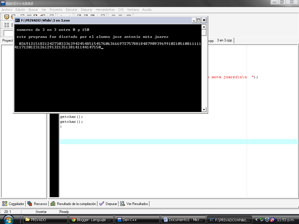 Lenguaje de Programacion en C++: EJEMPLOS