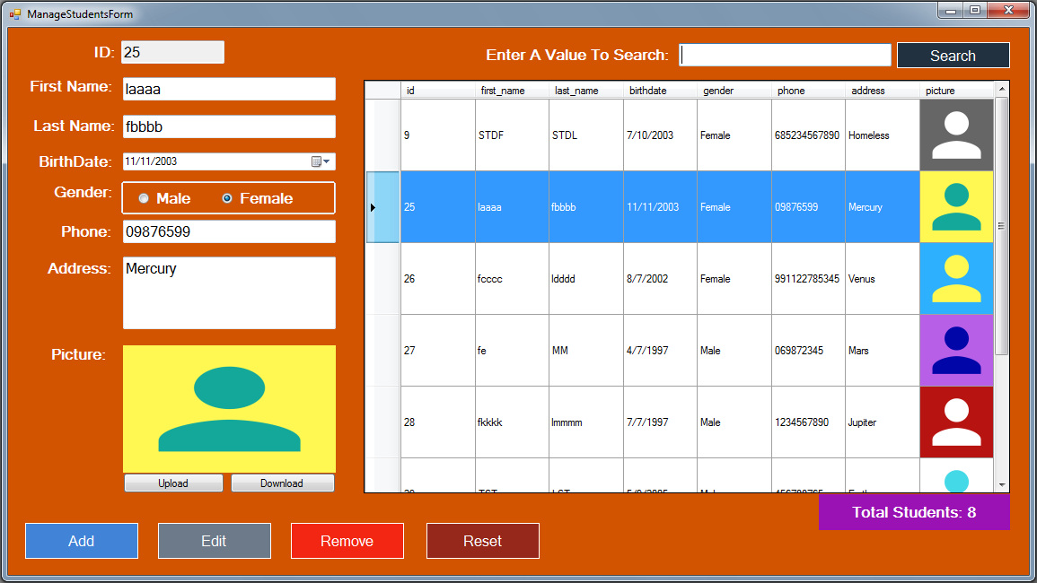 C# Student Information System Source Code - 1BestCsharp