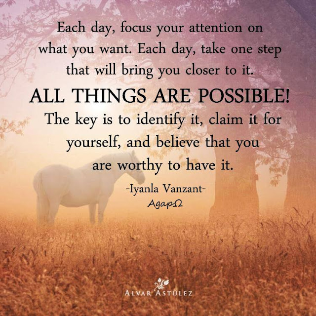 Each day, focus your attention on what you want. Each day, take one ...
