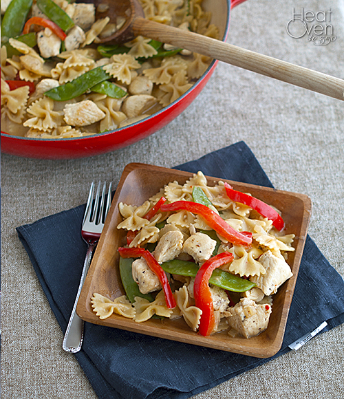 One Pot Thai Chicken Pasta ~ Heat Oven to 350
