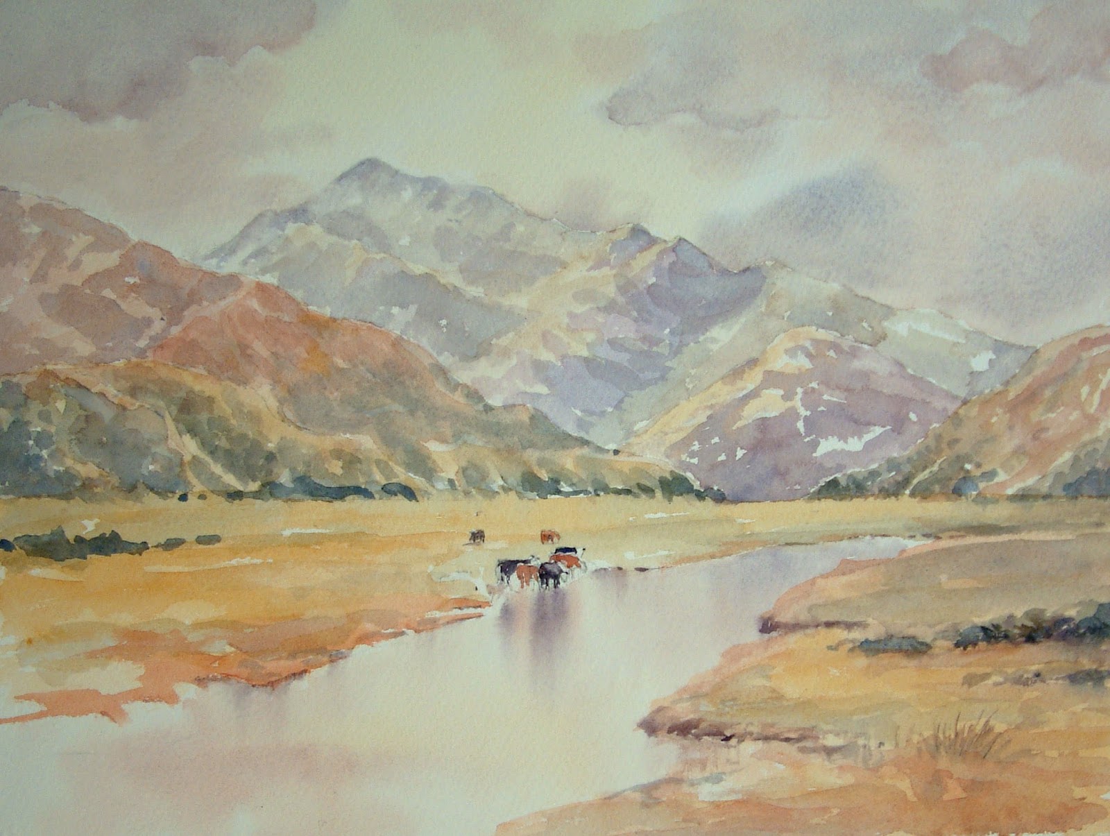 Carmarthen Artist: Watercolour of Snowdon