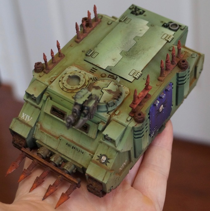 40k Hobby Blog: Death Guard Rhino WIP 1