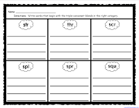Teachers R US: Groundhog’s Triple Consonant Blend Puzzle Match