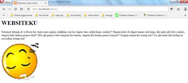 Cara membuat web sederhana hanya dengan html tanpa css - Bengkel Belajarku