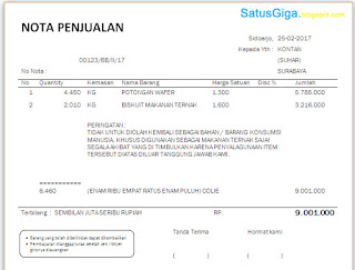 Pengertian dan Contoh Nota Penjualan.doc - SatusGiga