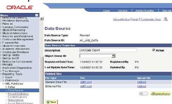 PeopleSoft: XML using ROWSET as data source