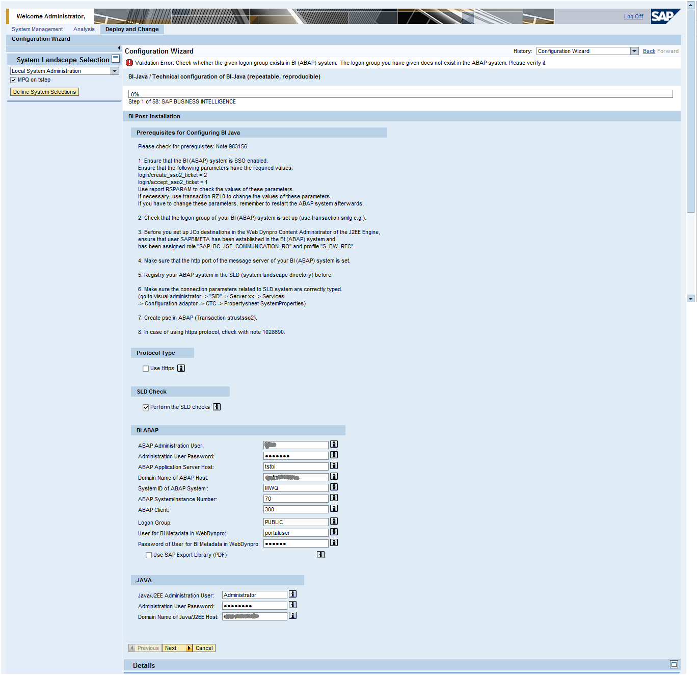 SAP: Настройка интеграции SAP EP и SAP BW