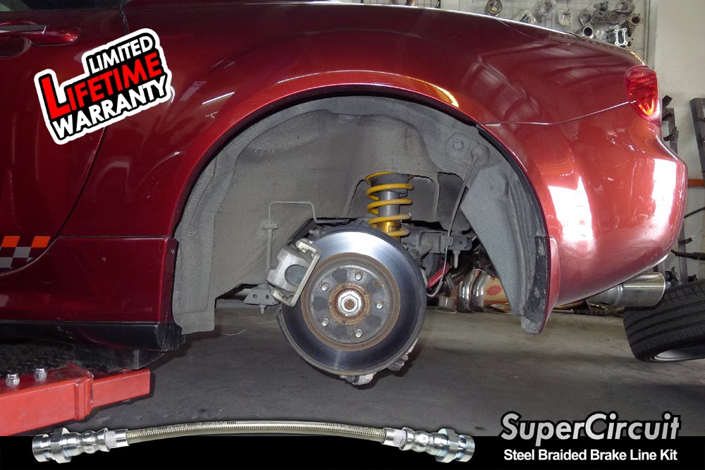 SUPERCIRCUIT Steel Braided Brake Lines: Mazda MX-5 (NC) Steel Braided ...