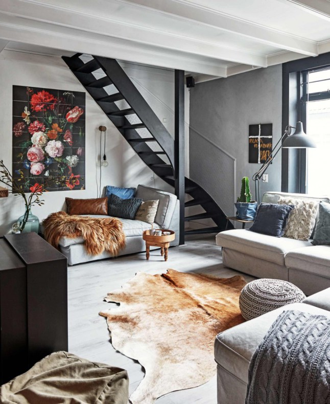 A house in The Netherlands with a mix of bohemian and industrial style