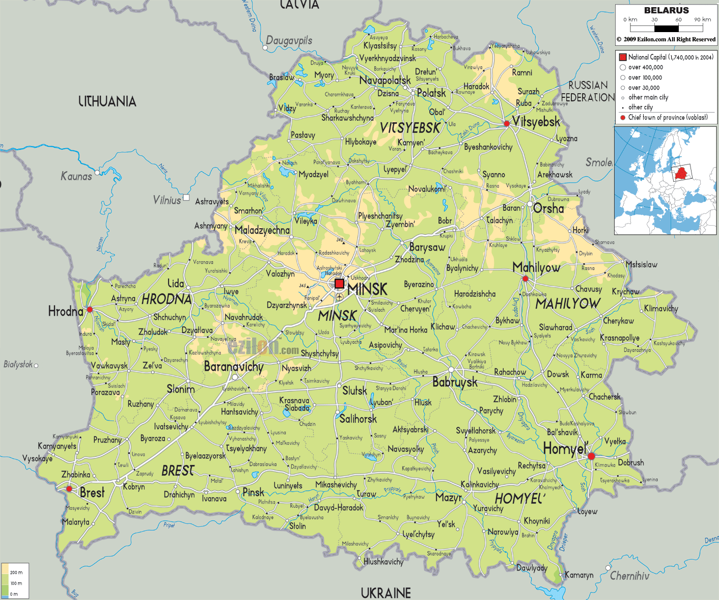 Mapas da Bielorrússia (Belarus)