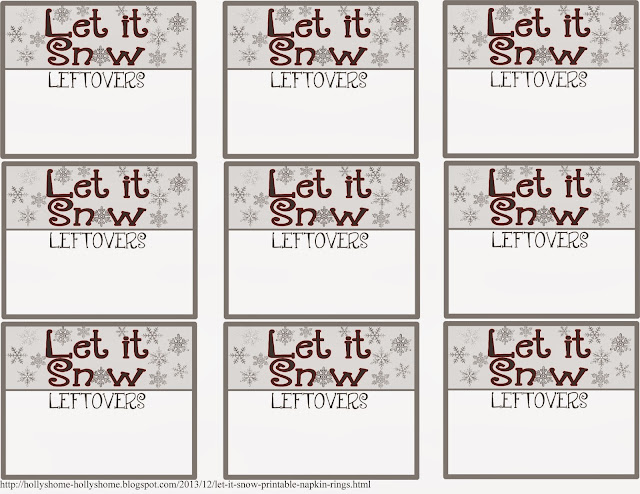 HollysHome Family Life: Christmas "Let It Snow" Printable Napkin Rings ...