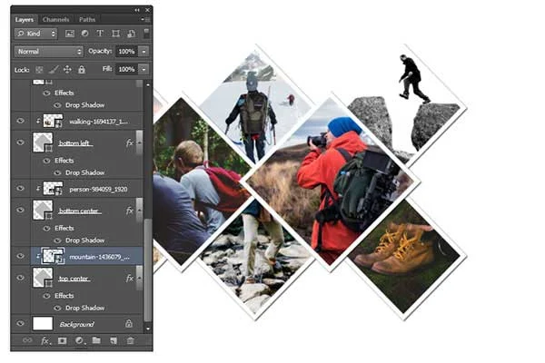 PhotoEffect: How To Make a Polygon Collage in Photoshop
