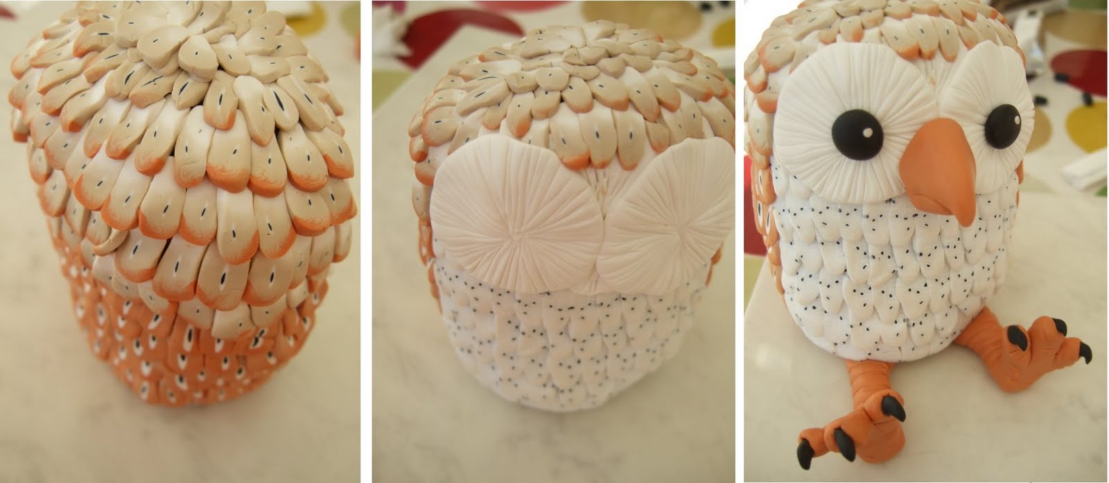 Emy's Crafty Blog: A Fimo Owl and a feather cane