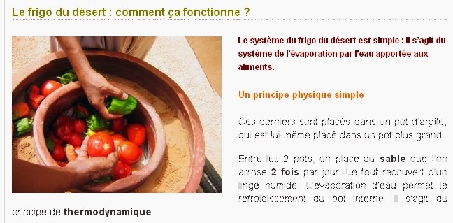 Ma poubelle est un Jardin: Comment fabriquer un frigo naturel au sahara ...