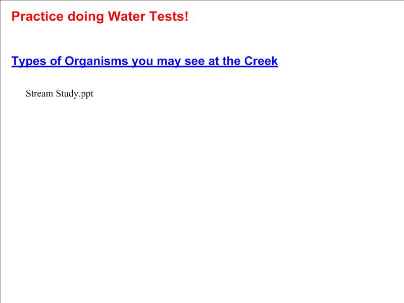 Gr 9 science: Introduction to Stream Study