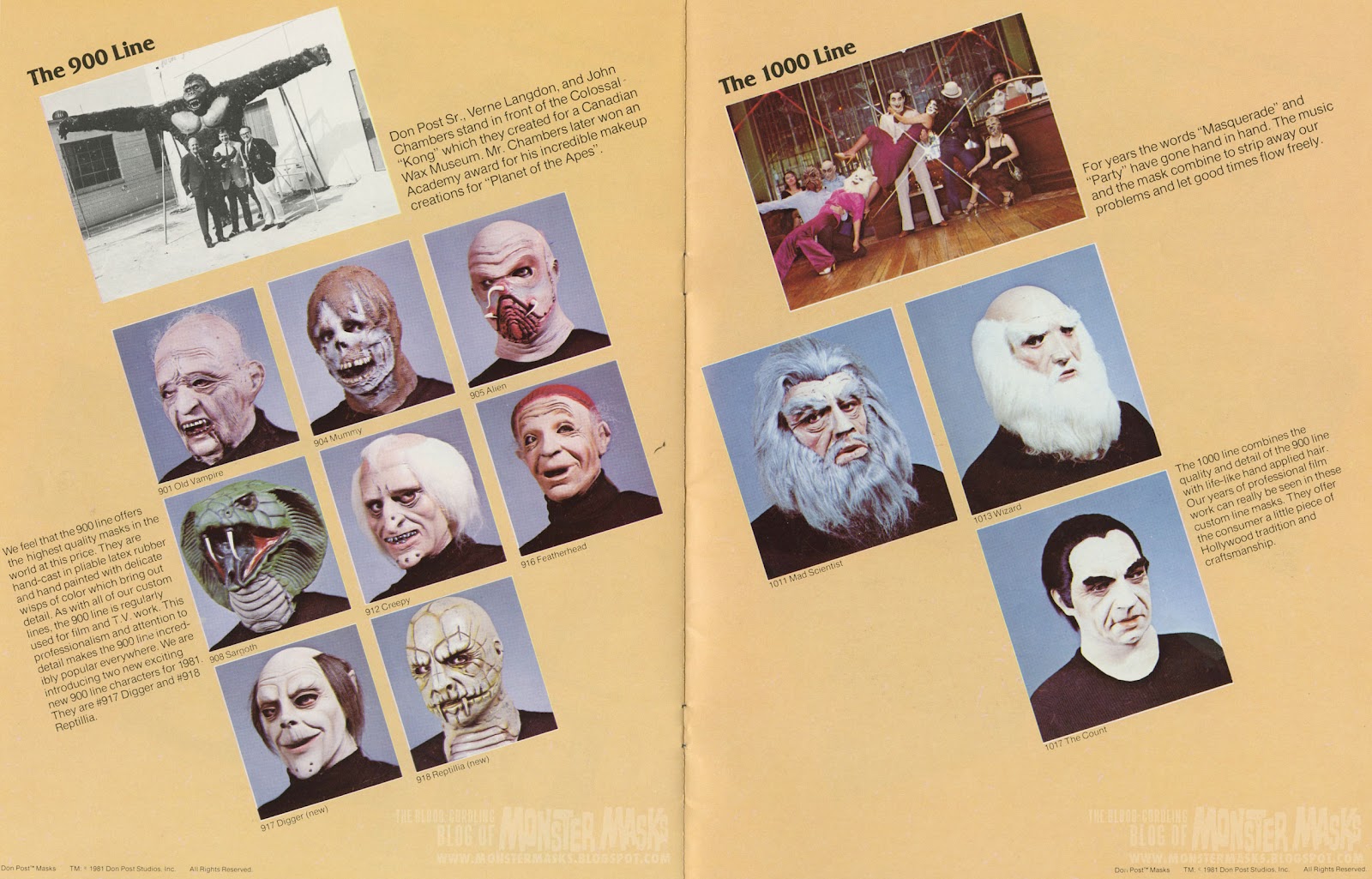 1981 Don Post Studios Catalog | Blood Curdling Blog of Monster Masks