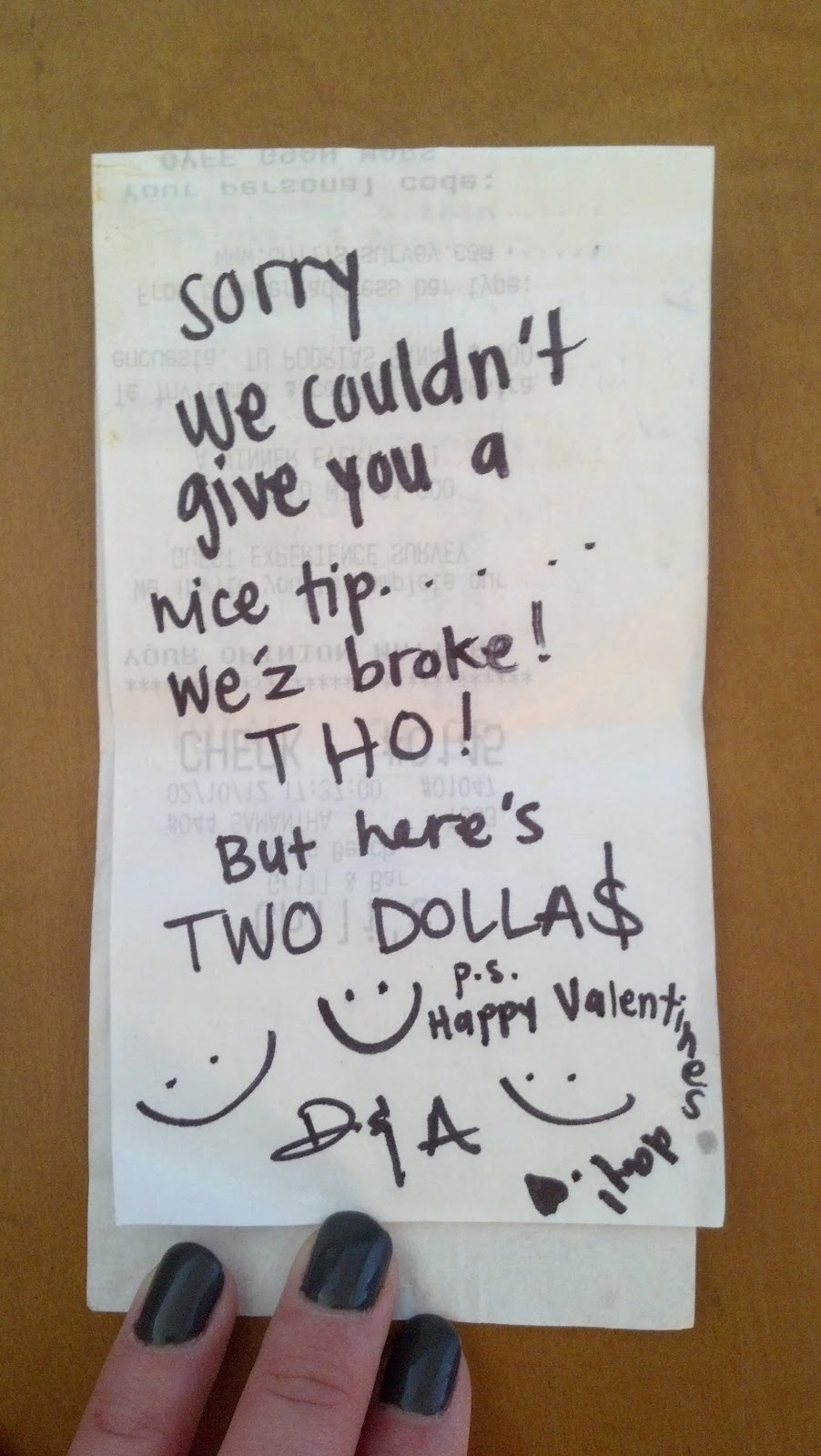 Shit You Shouldn't Say to Your Server: Love Notes and Hate Notes