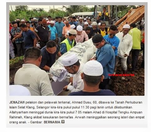 Ahmad Busu "Pi Mai Pi Mai Tang Tu" Meninggal Dunia ~ DUNIACACAMARBA (DCM)