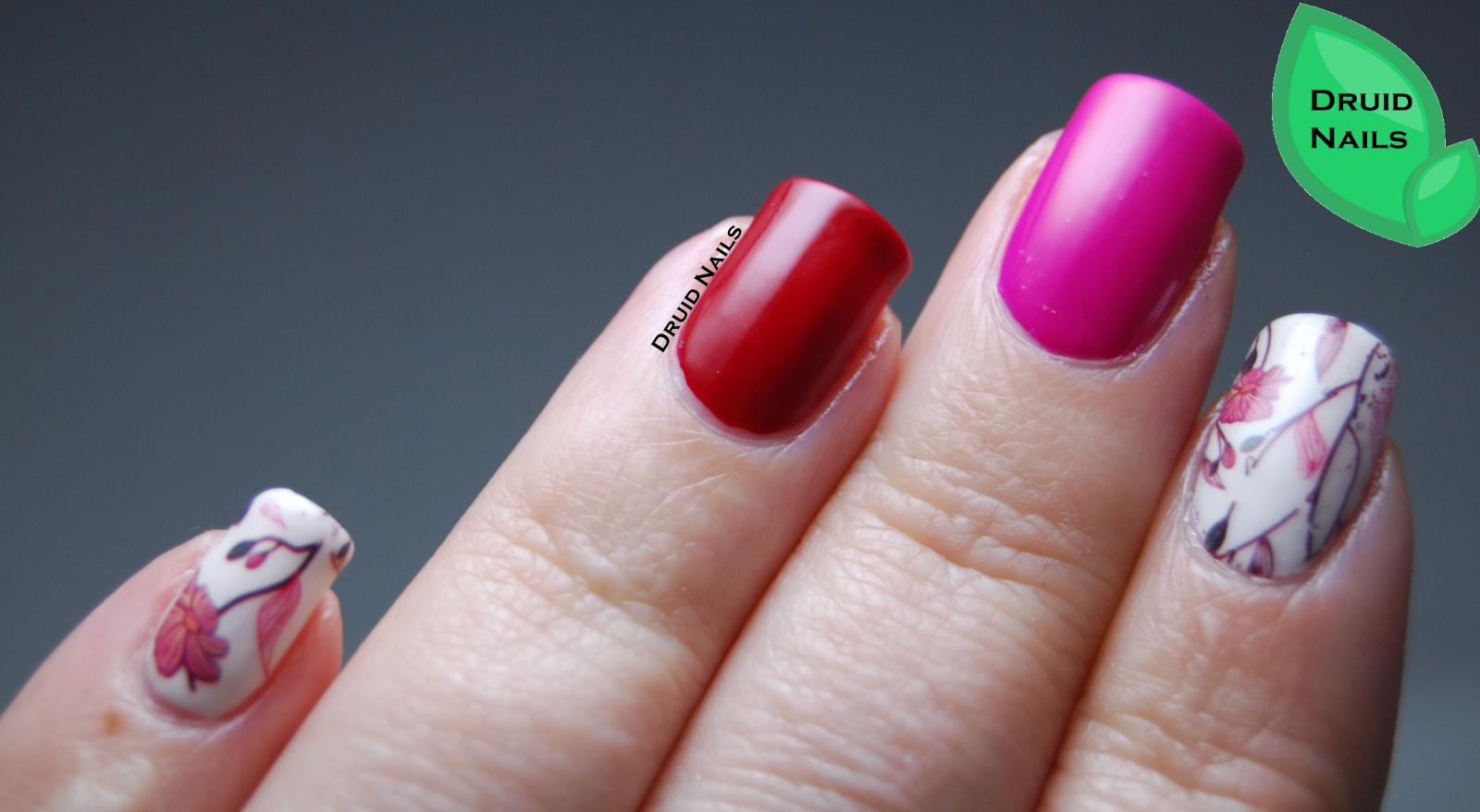 Druid Nails: 26 Great Nail Art Ideas - Red and Pink