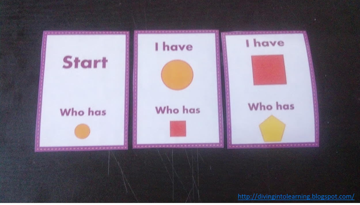 Diving Into Learning: I Have Who Has Shapes Game!