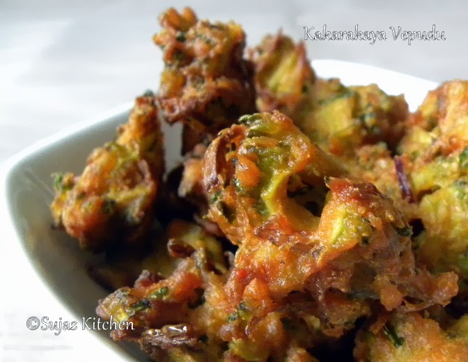 Sujas Kitchen: Kakarakaya Vepudu in Gravy (Fried Bitter gourd dumplings ...