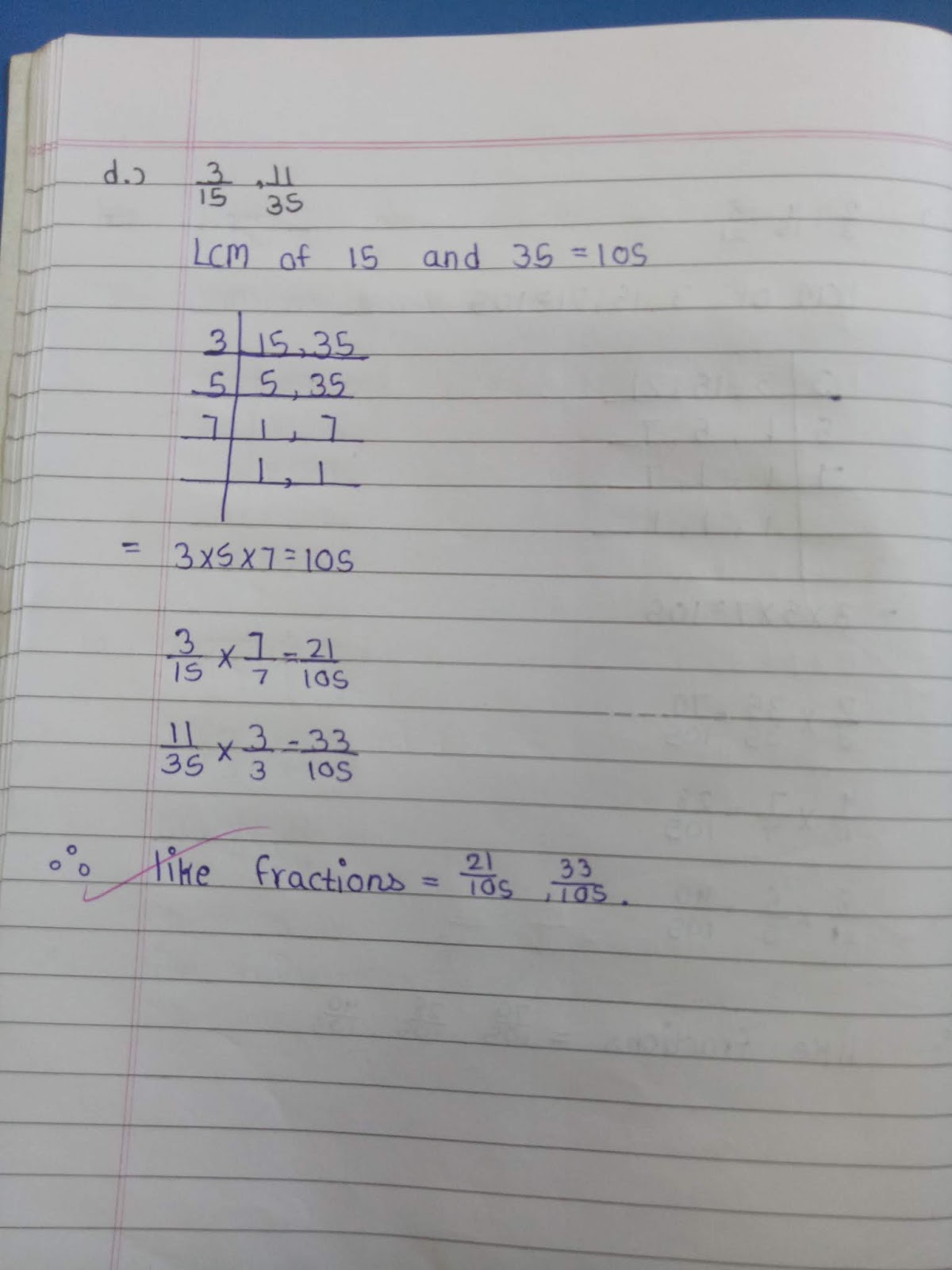 Math ch-Fractions notebook work