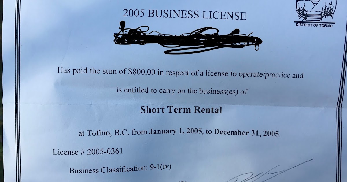 tofino news: Short Term Rental License Rates and Fines