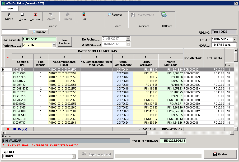 Envio de Informe DGII formato 607 | Enterprise V1.0 | Ayuda y Soporte ...