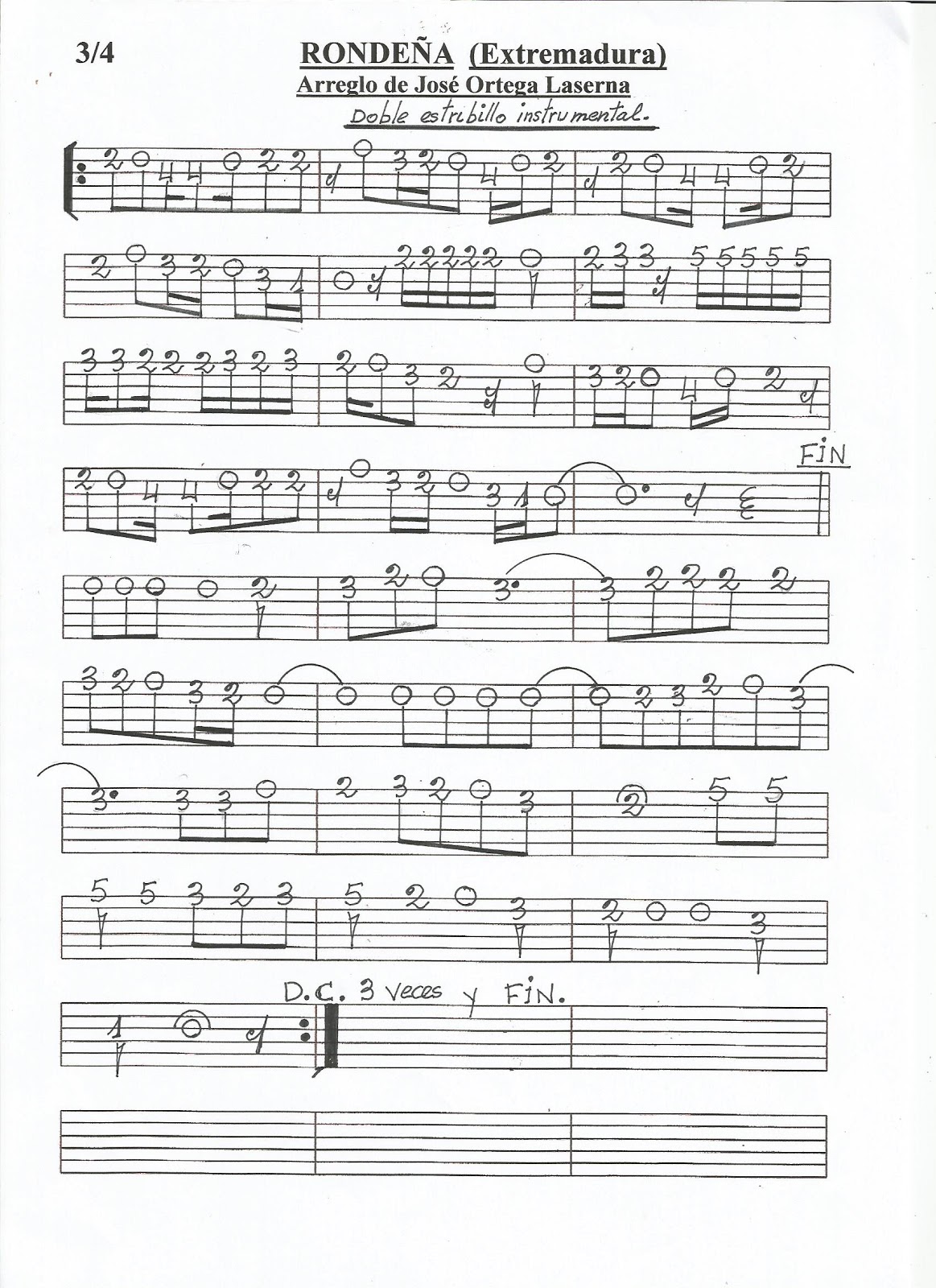 PARTITURAS EN CIFRA PARA BANDURRIA Y LAÚD DE JOSÉ ORTEGA LASERNA ...
