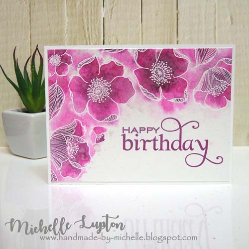 Handmade by Michelle: Purple floral birthday