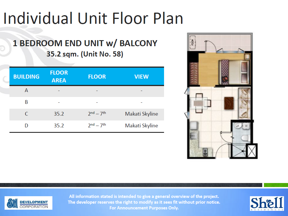 Shell Residences: Unit Layout