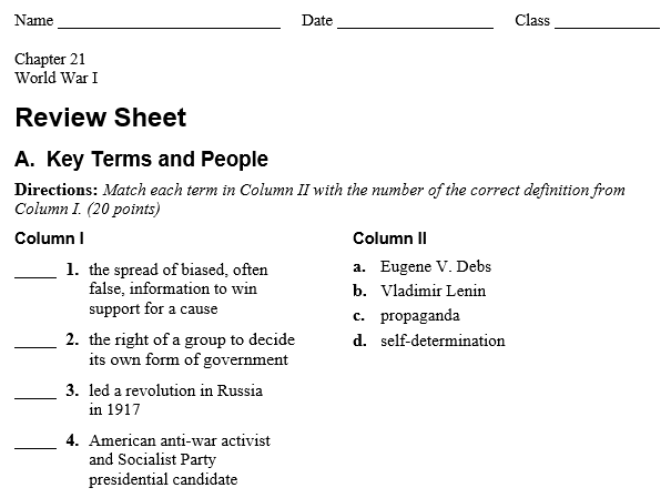 Mrs. Rashid's 8th Grade US History: Ch. 21 Review Day
