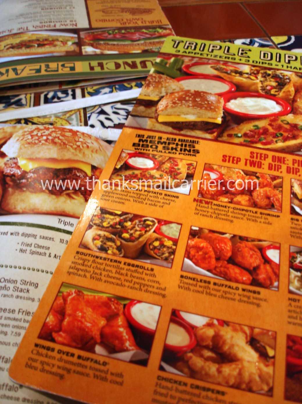 Thanks, Mail Carrier | Chili's Triple Dipper Good Things Come in 3's ...