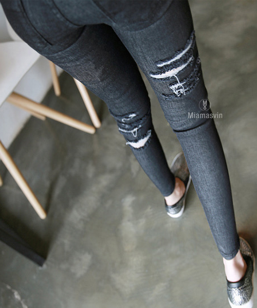 [Miamasvin] Ripped Black Jeans | KSTYLICK - Latest Korean Fashion | K ...